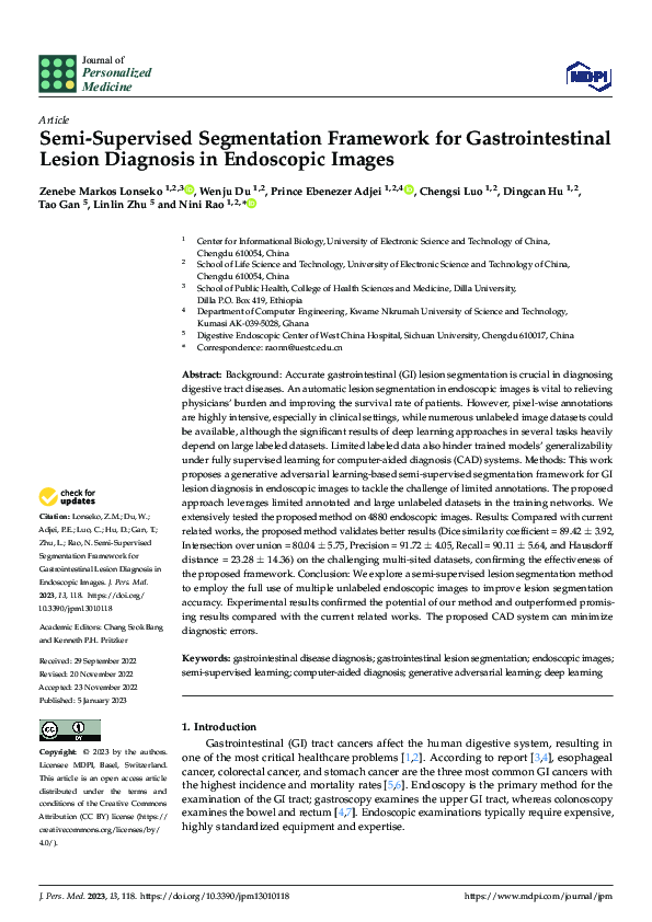 (PDF) Semi-Supervised Segmentation Framework for Gastrointestinal ...