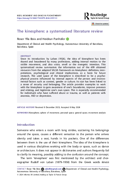 (PDF) The kinesphere: a systematised literature review