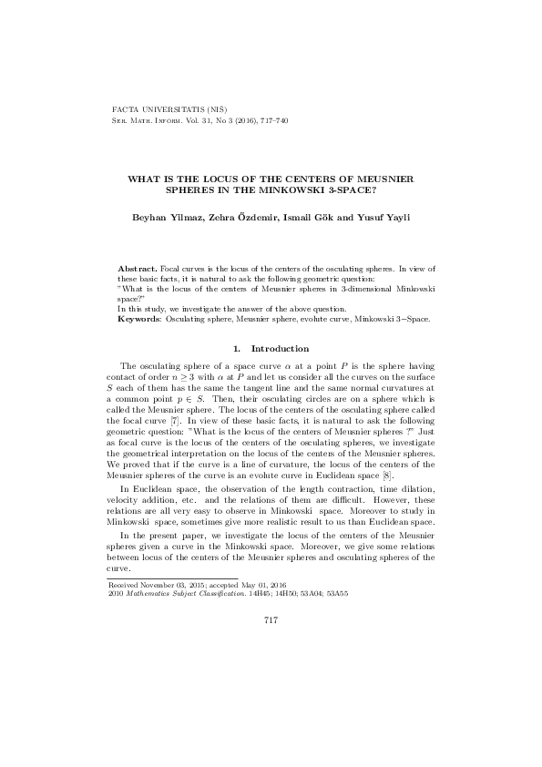 (PDF) What is the Locus of the Centers of Meusnier Spheres in Minkowski ...