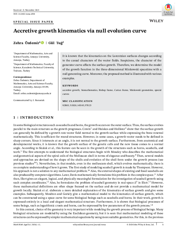 (PDF) Accretive growth kinematics via null evolution curve