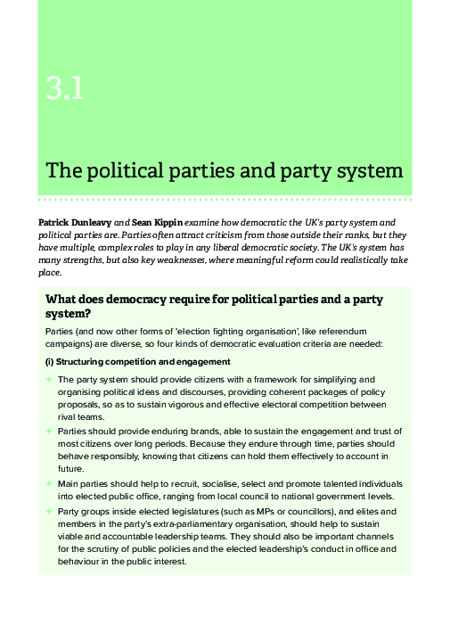 (PDF) 10Political parties and the party ‘system’