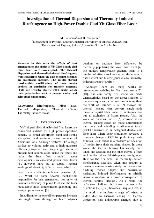 (PDF) Investigation of Thermal Dispersion and Thermally-Induced ...