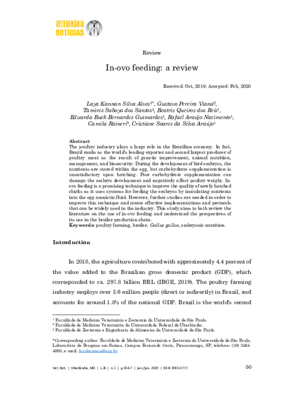 (PDF) In-ovo feeding: a review