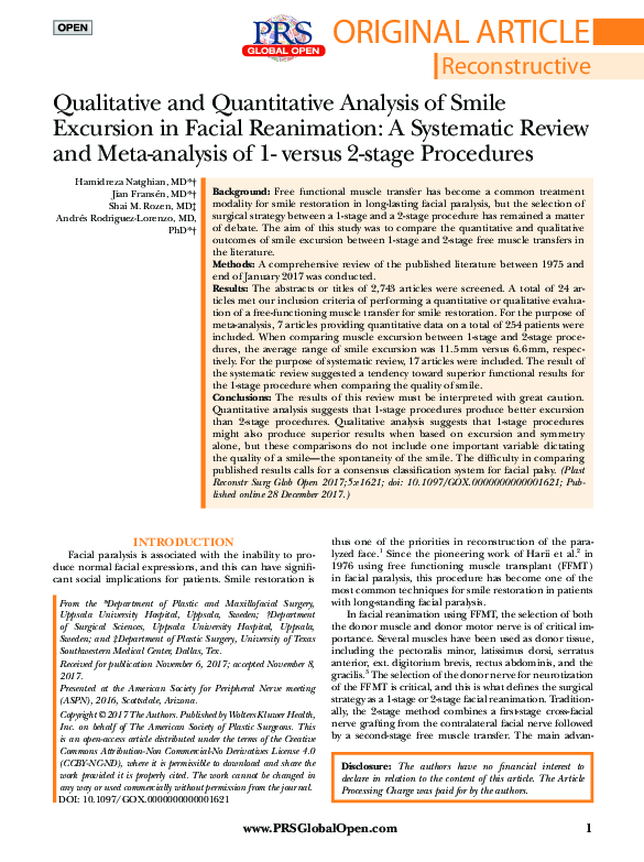 (PDF) Qualitative and Quantitative Analysis of Smile Excursion in ...