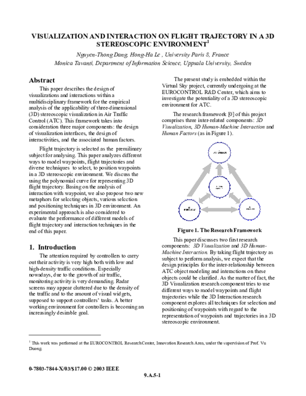 (PDF) Visualization and interaction on flight trajectory in a 3D ...