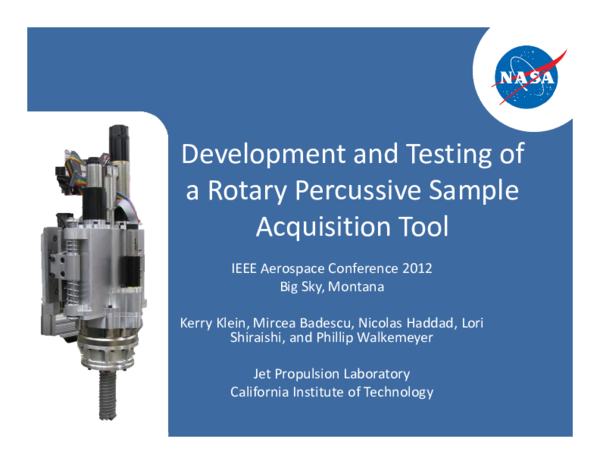 (PDF) Development and testing of a rotary percussive Sample Acquisition ...