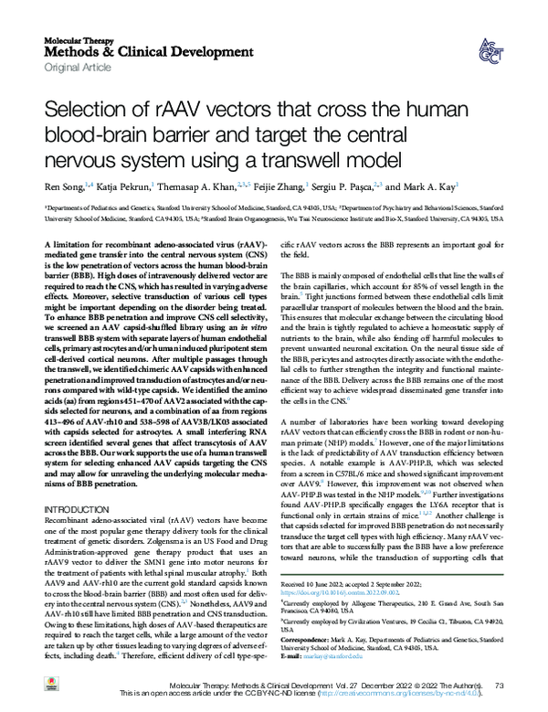 (PDF) Selection of rAAV vectors that cross the human blood-brain ...
