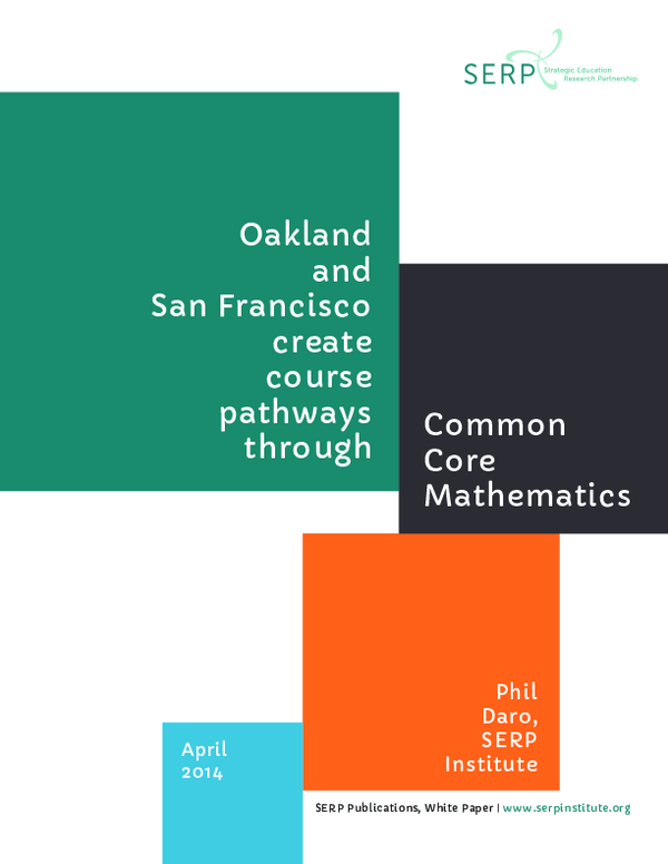 (PDF) Oakland and San Francisco Create Course Pathways through Common ...