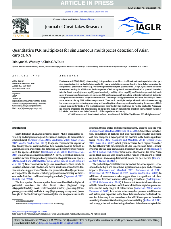 (PDF) Quantitative PCR multiplexes for simultaneous multispecies ...