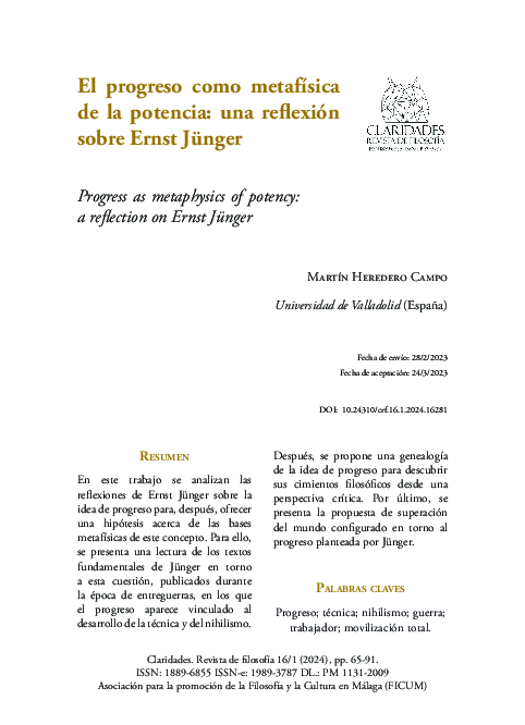 (PDF) El progreso como metafísica de la potencia: una reflexión sobre ...