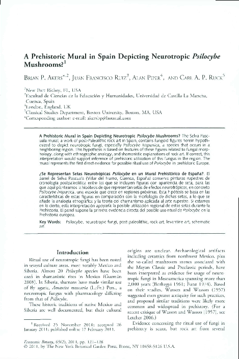 (PDF) A Prehistoric Mural in Spain Depicting Neurotropic Psilocybe ...
