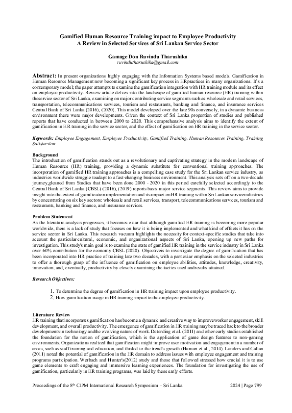 (PDF) Gamified Human Resource Training Impact to Employee Productivity ...