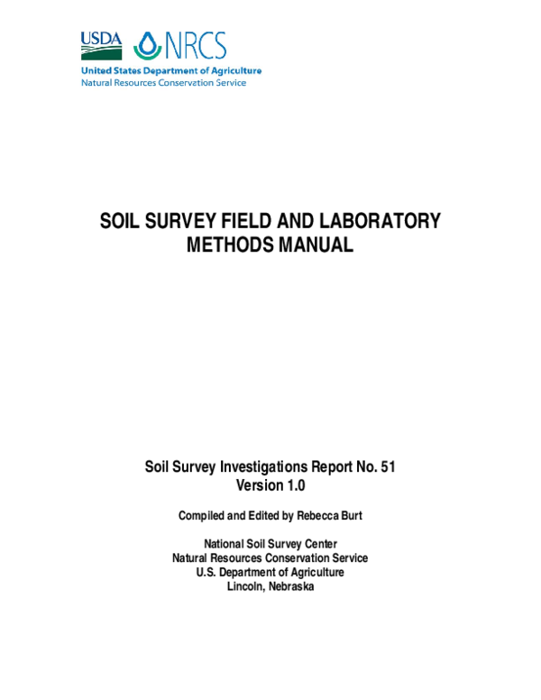 (PDF) SOIL SURVEY FIELD AND LABORATORY METHODS MANUAL Soil Survey ...