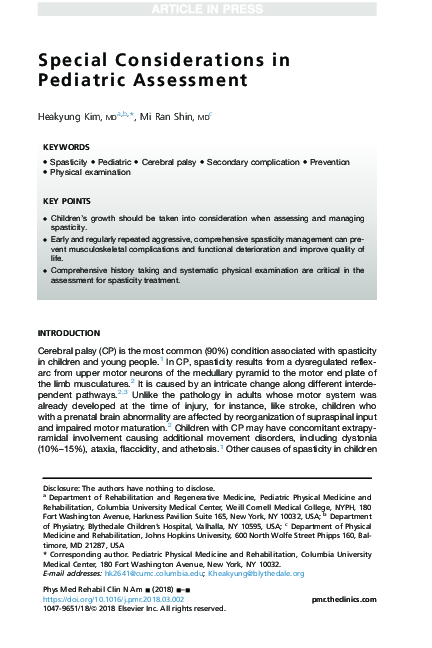 (PDF) Special Considerations in Pediatric Assessment