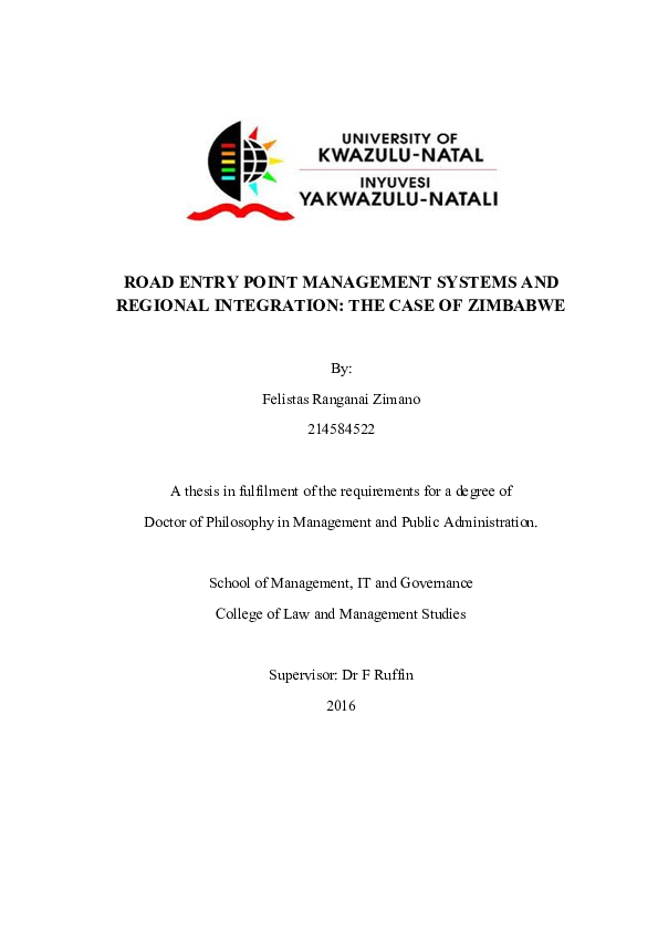 (PDF) Road entry point management systems and and regional integration ...