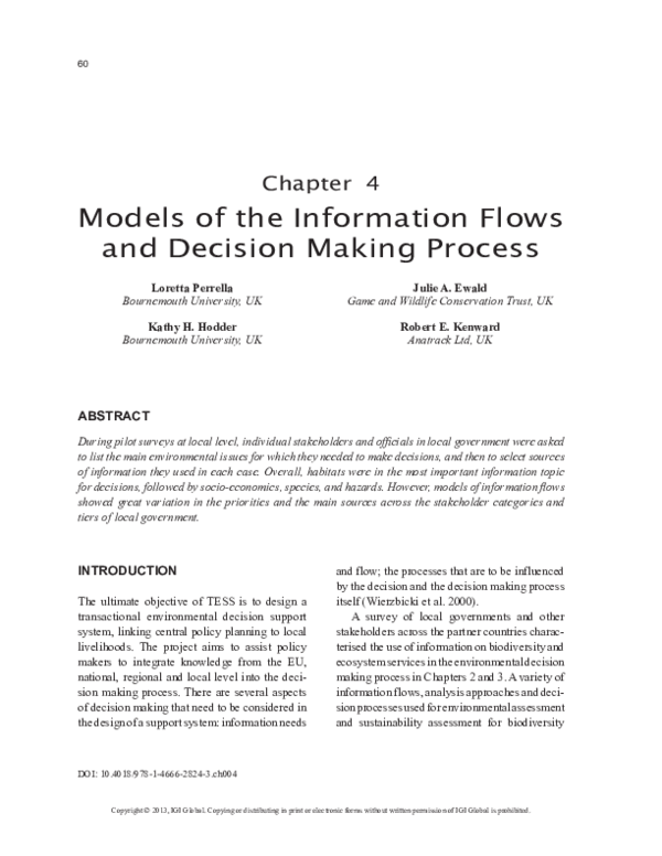 (PDF) Models of the Information Flows and Decision Making Process