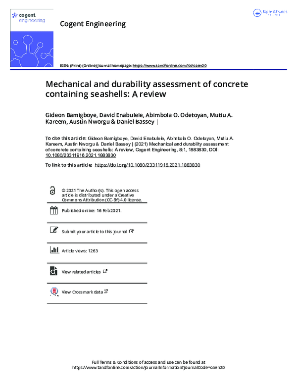 (PDF) Mechanical and durability assessment of concrete containing ...