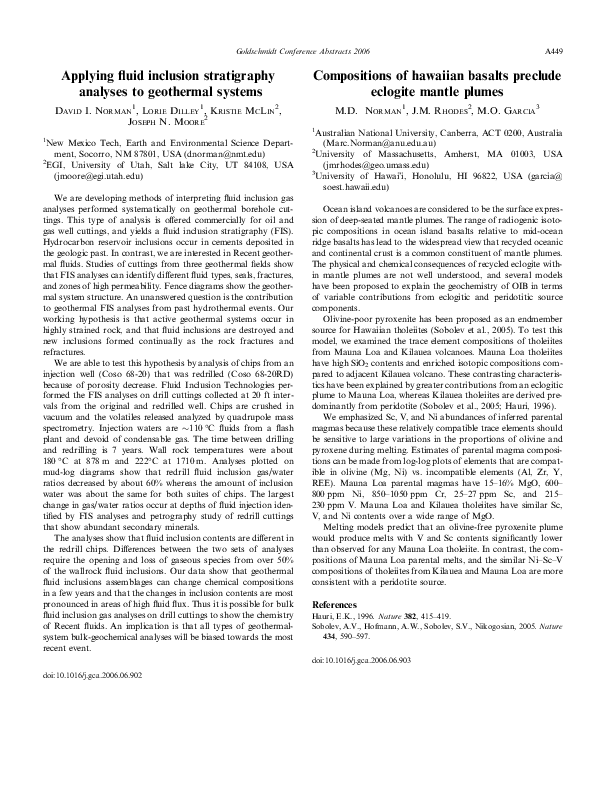 (PDF) Applying fluid inclusion stratigraphy analyses to geothermal systems