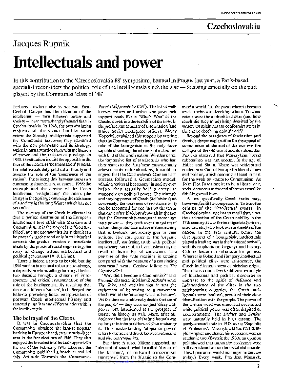 (PDF) Intellectuals and power