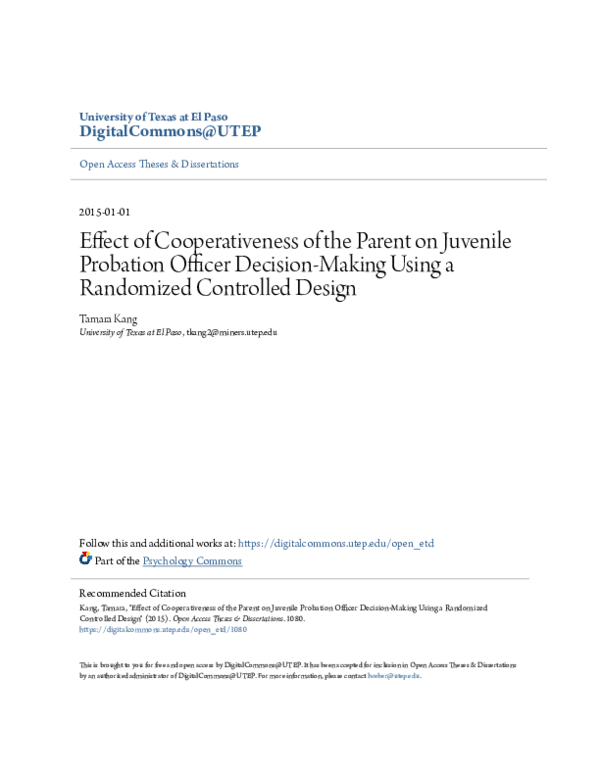 (PDF) Effect of cooperativeness of the parent on juvenile probation ...