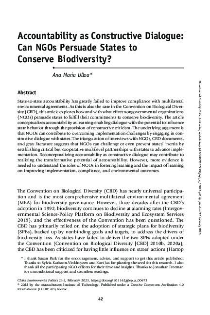 (PDF) Accountability as Constructive Dialogue: Can NGOs Persuade States ...
