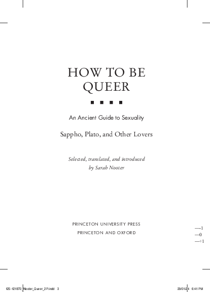 (PDF) How to Be Queer: An Ancient Guide to Sexuality introduction
