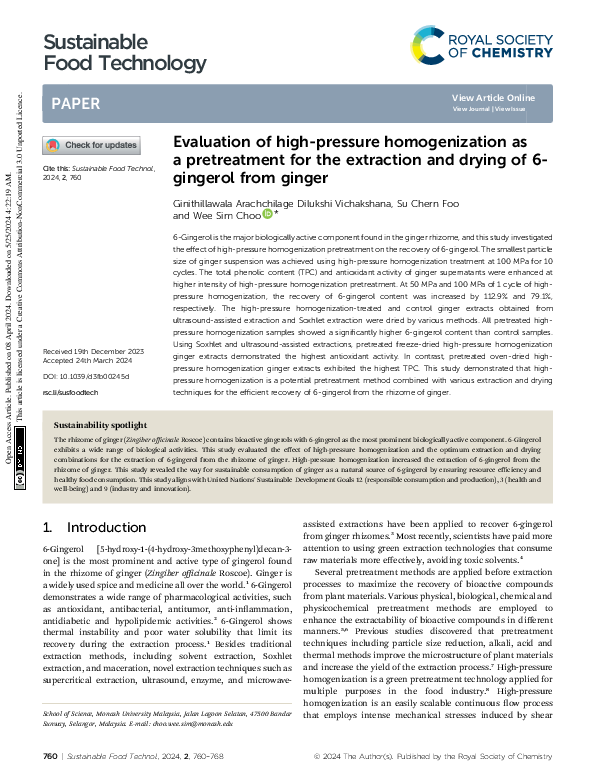 (PDF) Evaluation of high-pressure homogenization as a pretreatment for ...