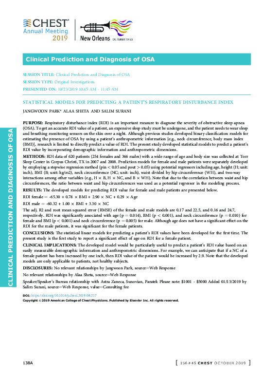 (PDF) Statistical Models for Predicting a Patient’s Respiratory ...