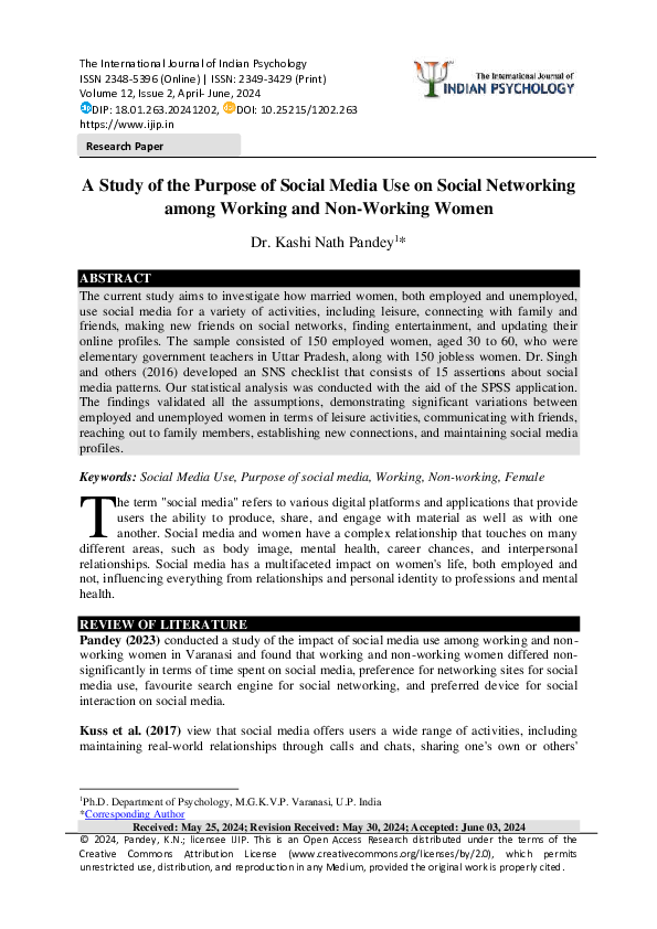 (PDF) A Study of the Purpose of Social Media Use on Social Networking ...
