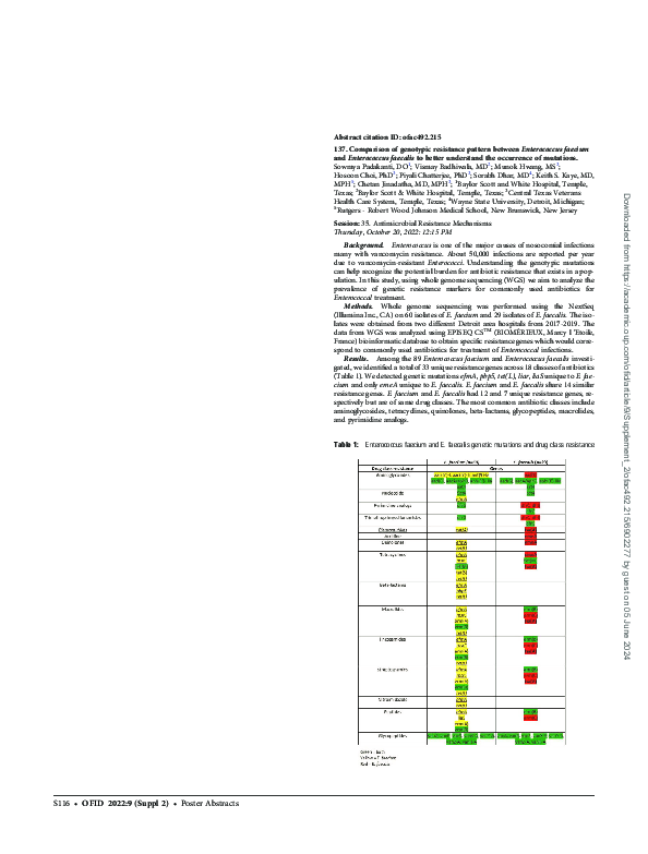 (PDF) 137. Comparison of genotypic resistance pattern between ...