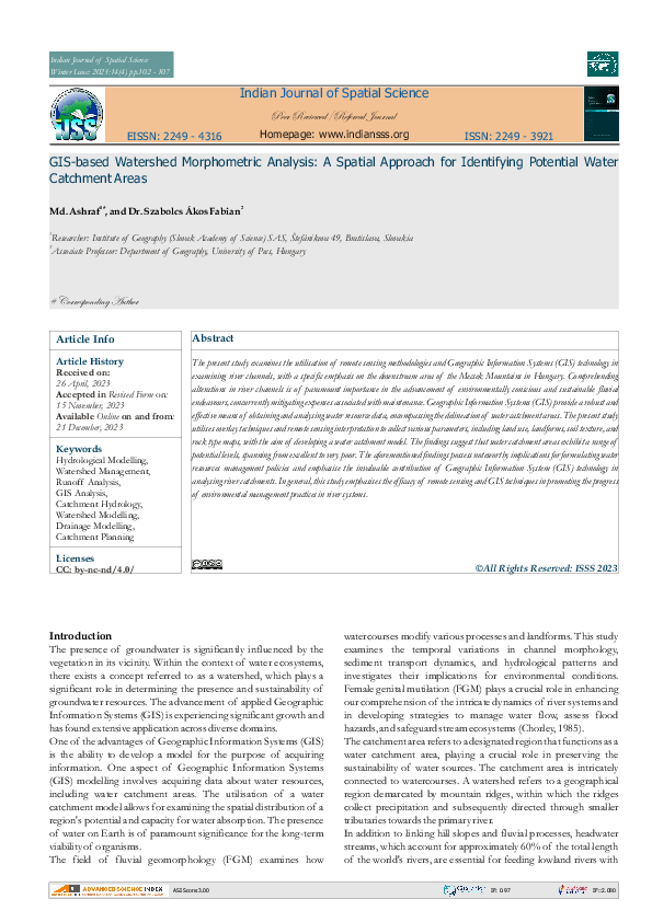 (PDF) GIS-based Watershed Morphometric Analysis: A Spatial Approach for ...