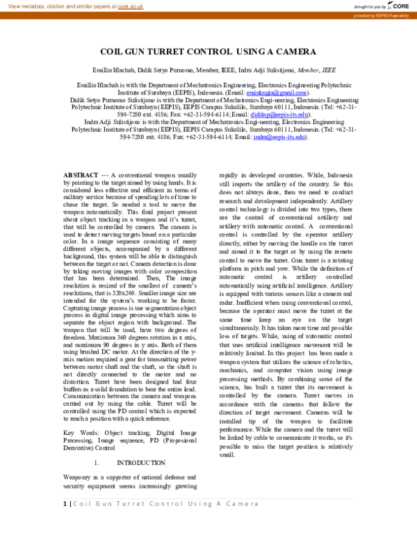 (PDF) Coil Gun Turret Control Using A Camera