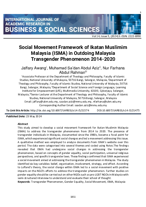 (PDF) Social Movement Framework of Ikatan Muslimim Malaysia (ISMA) in ...