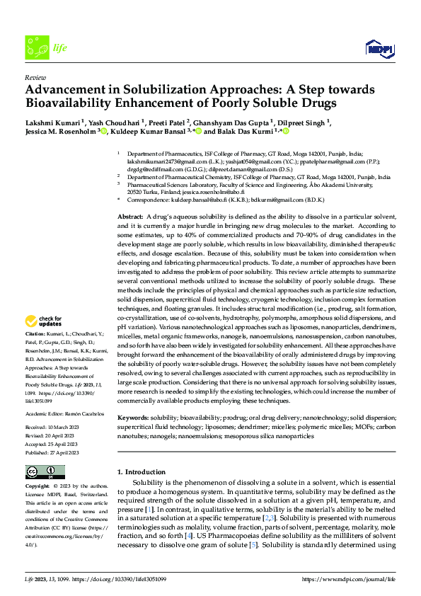 (PDF) Advancement in Solubilization Approaches: A Step towards ...