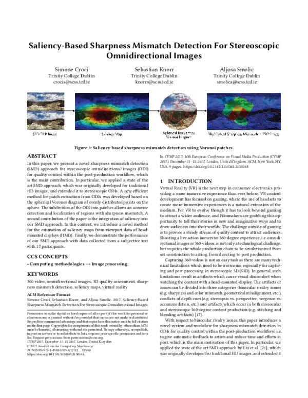 (PDF) Saliency-Based Sharpness Mismatch Detection For Stereoscopic Omnidirectional Images