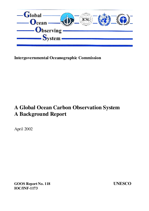 (PDF) A Global Ocean Carbon Observation System: a background report