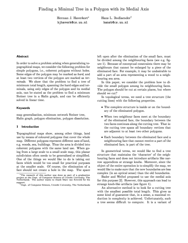 (PDF) Finding a Minimal Tree in a Polygon with its Medial Axis