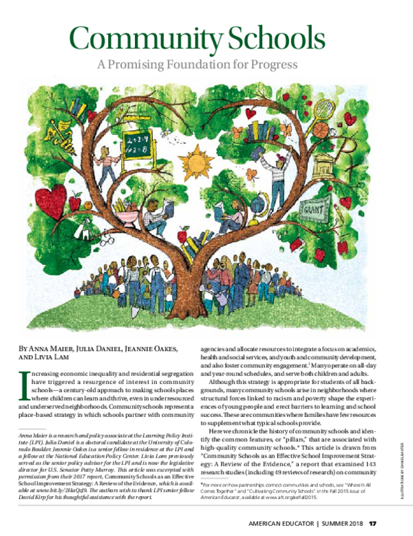 (PDF) Community Schools: A Promising Foundation for Progress