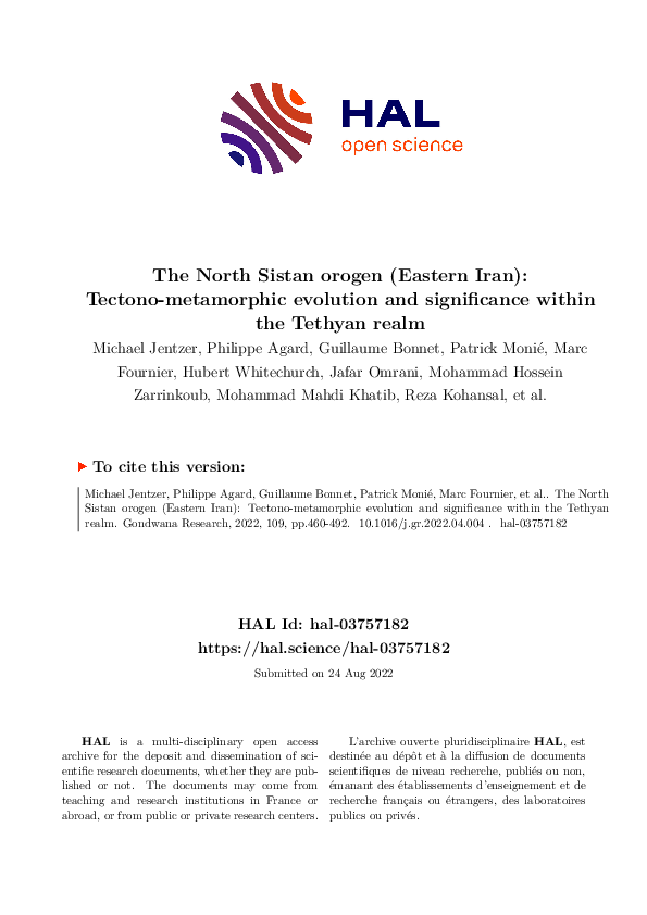 (PDF) The North Sistan orogen (Eastern Iran): Tectono-metamorphic ...