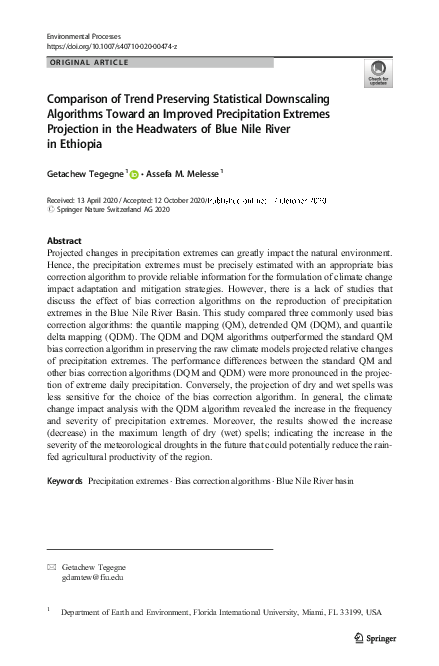 (PDF) Comparison of Trend Preserving Statistical Downscaling Algorithms Toward an Improved ...