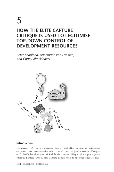 (PDF) How the elite capture critique is used to legitimise top-down ...