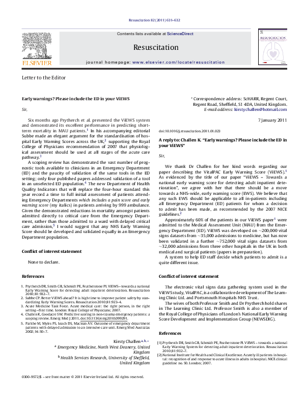 (PDF) Early warnings? Please include the ED in your ViEWS