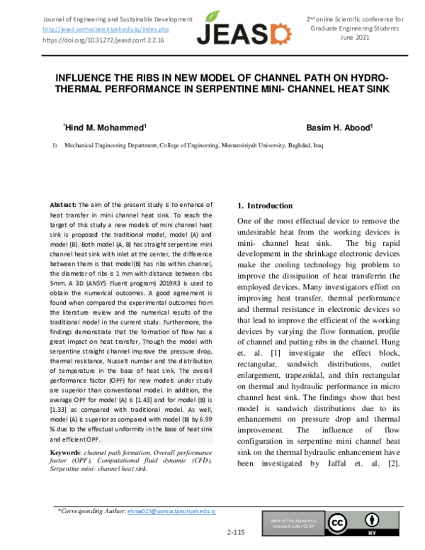 (PDF) Influence the Ribs in New Model of Channel Path on Hydro-Thermal ...