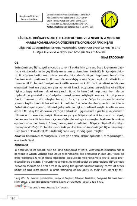 (PDF) LİBİDİNAL COĞRAFYALAR: THE LUSTFUL TURK VE A NIGHT IN A MOORISH ...
