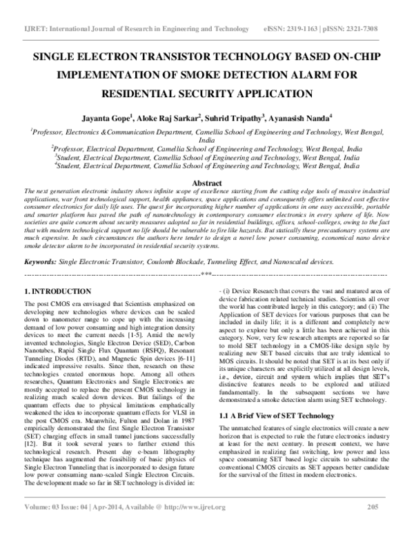 (PDF) Single Electron Transistor Technology Based On-Chip ...