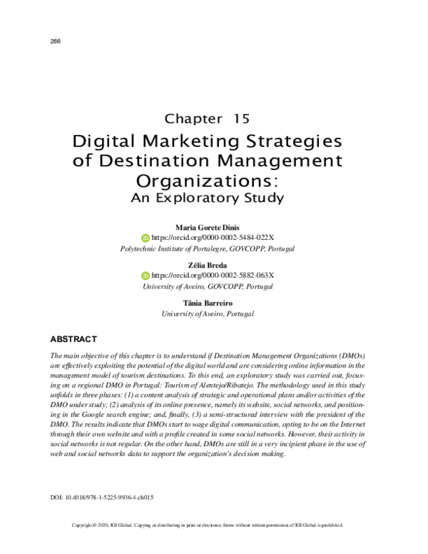 (PDF) Digital Marketing Strategies of Destination Management Organizations