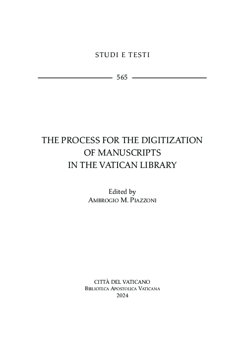 (PDF) The process for the digitization of manuscripts in the Vatican ...