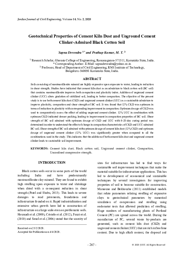 (PDF) Geotechnical Properties of Cement Kiln Dust and Unground Cement ...