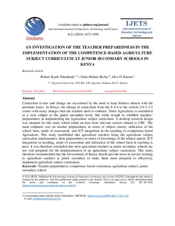 (PDF) International Journal of Education Technology and Science AN ...