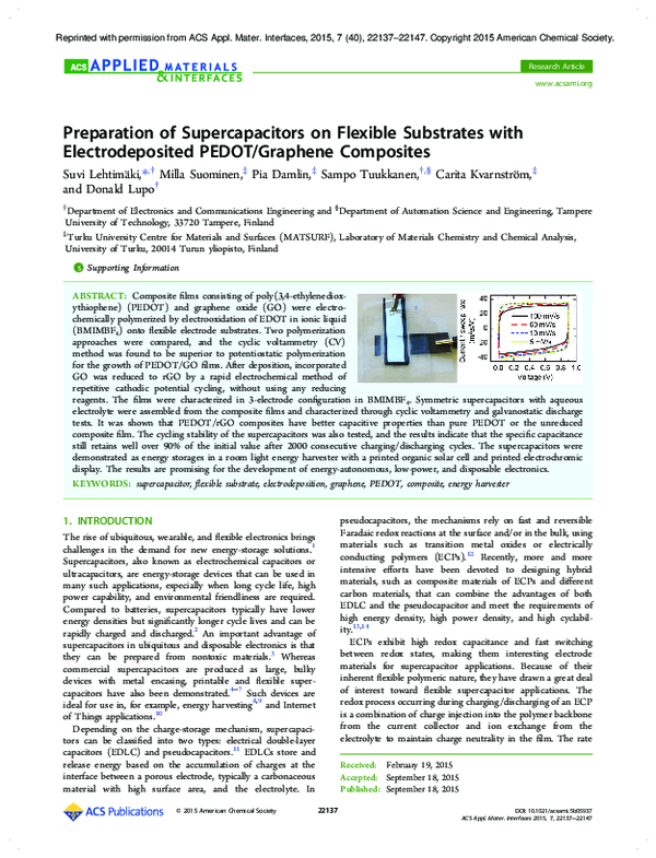 (PDF) Preparation of Supercapacitors on Flexible Substrates with ...
